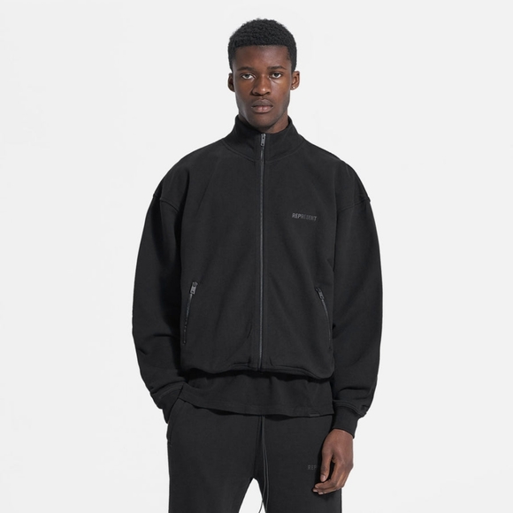 Represent Clo | Jackets & Coats | Represent Clo Track Jacket Black Cotton Jersey Xxs | Poshmark